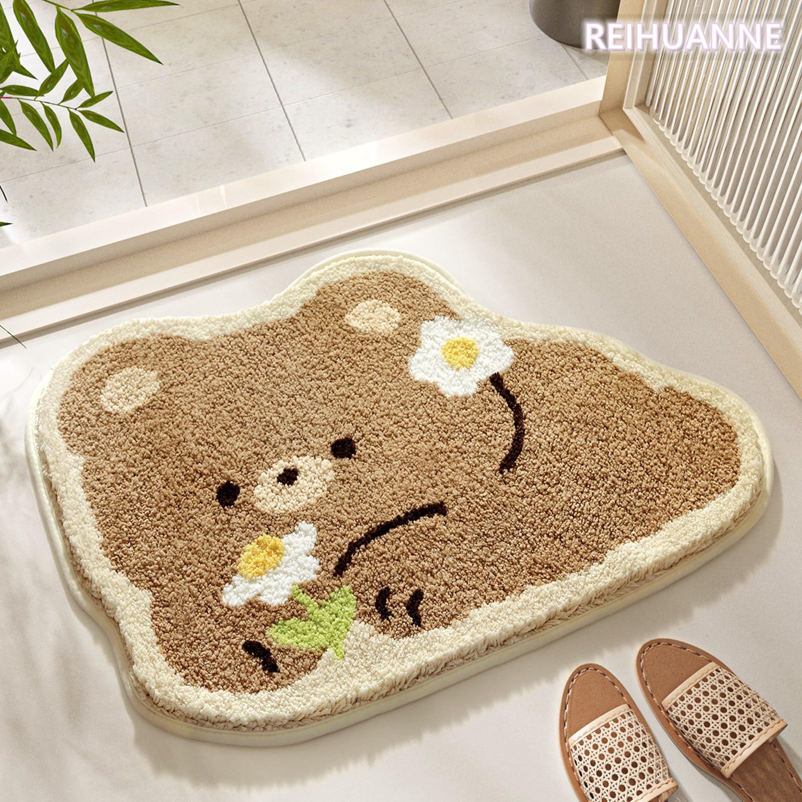 【玄関マット 吸水 ポリエステル 滑り止め加工 家庭用 業務用 48×68cm おしゃれ 北欧風｜吸水性と滑り止めを備えた玄関マット。使い勝手の良いサイズで、さまざまなシーンに最適。 概要説明：吸水性と滑り止め加工を備えた玄関マットです。北...