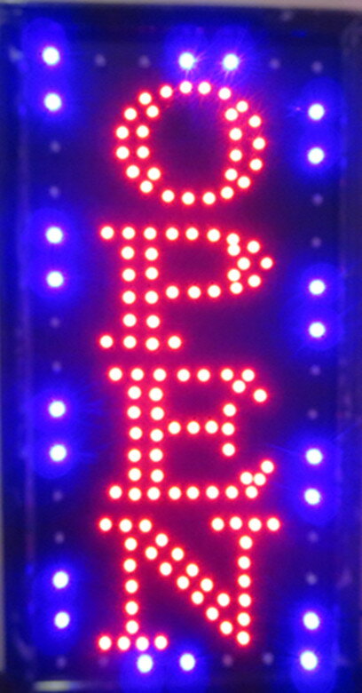 商品詳細 サイズ 横幅25cm×縦48cm×奥行2.5cm 重さ 0.9キロ 電源コード 1.2メートル 消費電力 5w　 その他 文字はレッド、外周の青色LEDは流れるように点滅してエレガントです。 設置方法 1）吊り下げ用金具とチェーン...