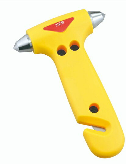 事故や災害時に車から脱出する時に役立つ緊急脱出用ハンマー。 非常時にハンマーでガラスを割ることができる。 シートベルトが外せなくなったときに切断できるカッター付き。 ファスナーテープ付きなので車内のどこでもくっつき、すぐに取り出せる。 ■サ...