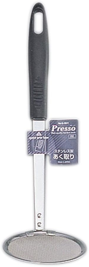 サイズ(約):幅83×全長268mm 本体重量(約):45g 素材・材質:金属部/ステンレス鋼、ハンドル/ポリプロピレン(耐熱温度110度) 原産国: 日本 カラー:ブラック