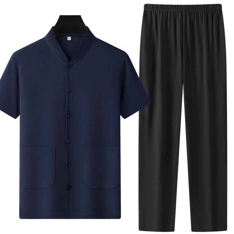 string 【原産国／製造国: 中国】 .メンズ トップス 半袖Tシャツ 長ズボン セットアップ 綿100% カジュアル 運動 スポーツ スポーティ ジム トレーニング フィットネス ランニング ウォーキング 夏用 吸汗速乾 通気性 軽量...
