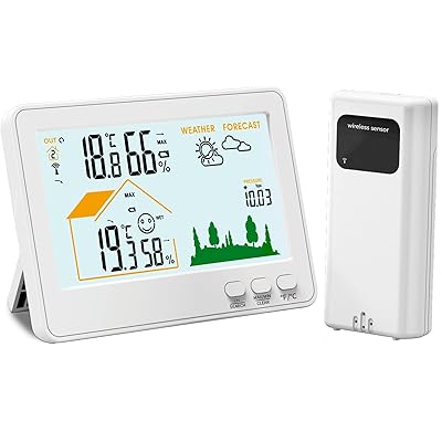 色白モデルRX11-1商品説明【商品概要】【天気予報機能】:もう天気を心配する必要はありません!屋内外の温度、湿度、気圧データをリアルタイムで取得。このワイヤレスウェザーステーションは、温度、湿度、気圧の変化を含む気象関連変数に基づいて、今...