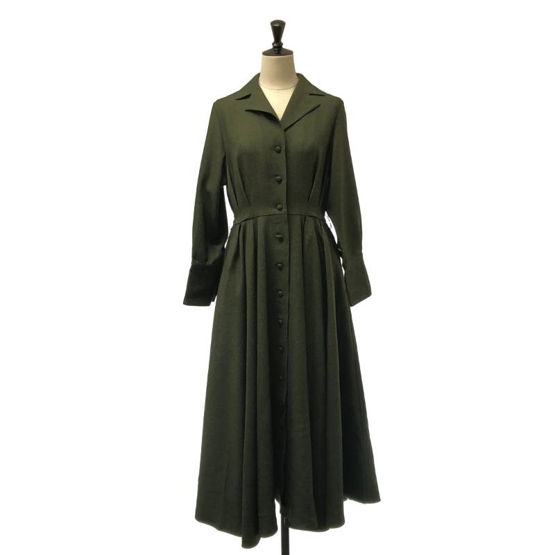 【美品】 foufou / フーフー | 2022AW | primitive open coller classic one piece / プリミティブオープンカラー クラシックワンピース | 1 | カーキ | レディース商品詳細情報...
