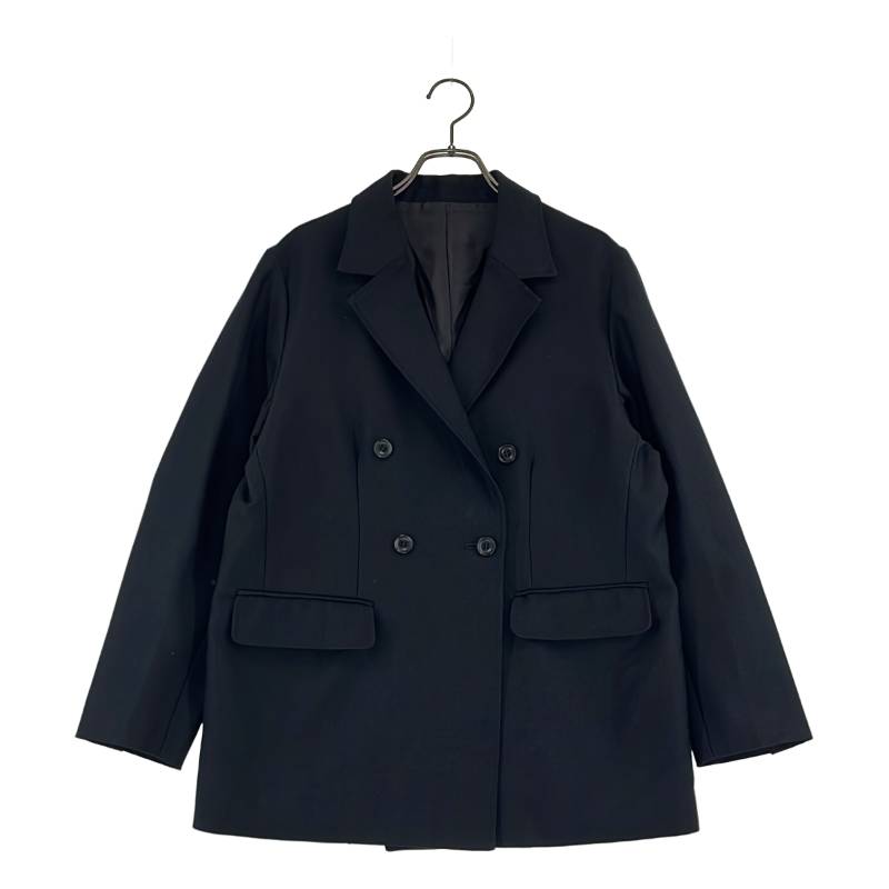 【美品】 three dots / スリードッツ | Wool twill jacket / ダブルブレスト ジャケット | S | ブラック | レディース商品詳細情報ブランドthree dots / スリードッツ商品名Wool twil...