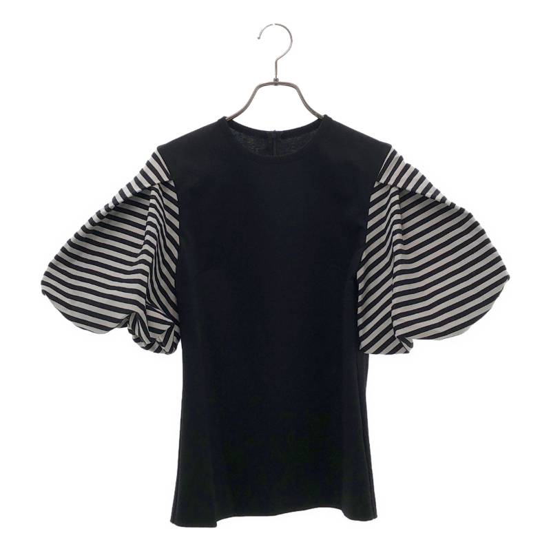 BORDERS at BALCONY / ボーダーズアットバルコニー | PUFF SLEEVE TEE プルオーバー トップス | 36 | ブラック/ホワイト | レディース商品詳細情報ブランドBORDERS at BALCONY / ...