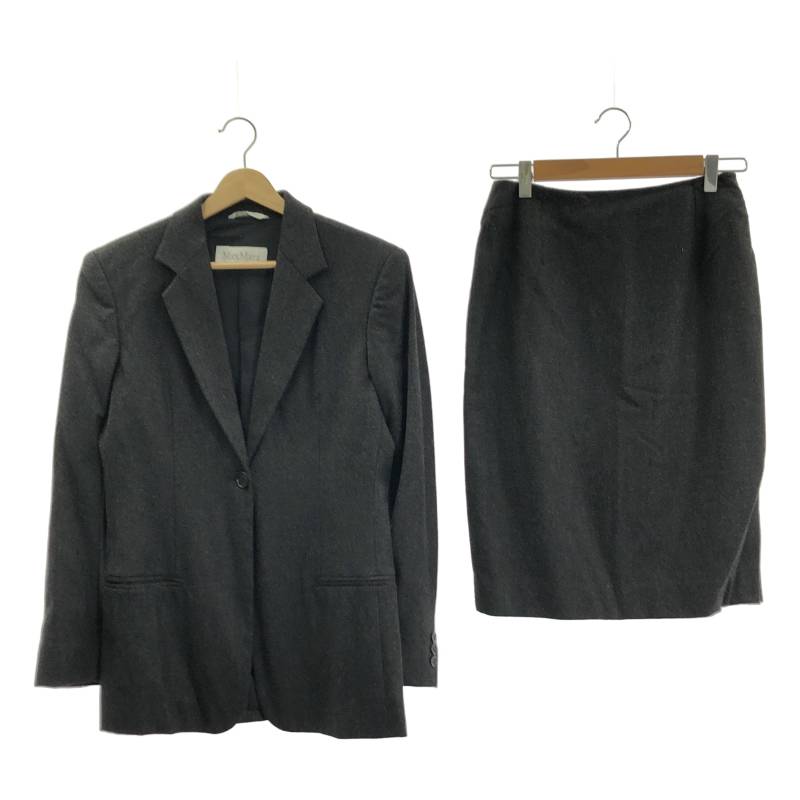 Max Mara / マックスマーラ | セットアップ ウール 1B テーラードジャケット / サイドジップ スカート / 総裏地 | 38 | チャコールブラック系 | レディース商品詳細情報ブランドMax Mara / マックスマーラ商...