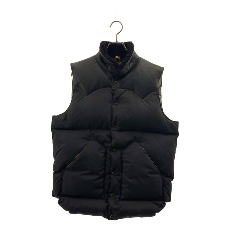Rocky Mountain Featherbed / ロッキーマウンテンフェザーベッド | CHRISTY VEST クリスティ レザー切替 ダウンベスト | 40 | ブラック | メンズ商品詳細情報ブランドRocky Mountain...