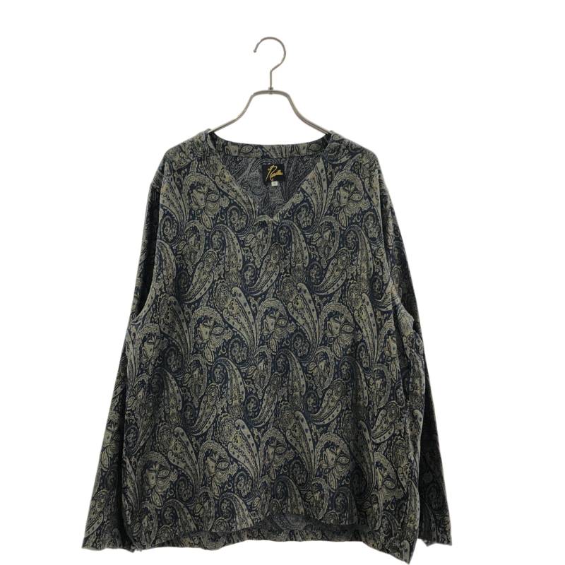 Needles / ニードルス | 2025SS | V-Neck Pullover Shirt PE/C Jacquard Cloth ペイズリー ジャガード Vネック プルオーバーシャツ | M | ネイビー系 | メンズ商品詳細情報ブ...