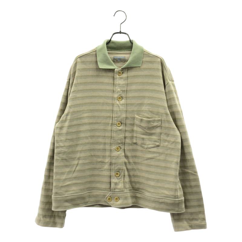 HOMELESS TAILOR / ホームレステイラー | CUT BLOUSON ボーダー ポロカラー ブルゾン | F | ベージュ/グリーン | メンズ商品詳細情報ブランドHOMELESS TAILOR / ホームレステイラー商品名C...