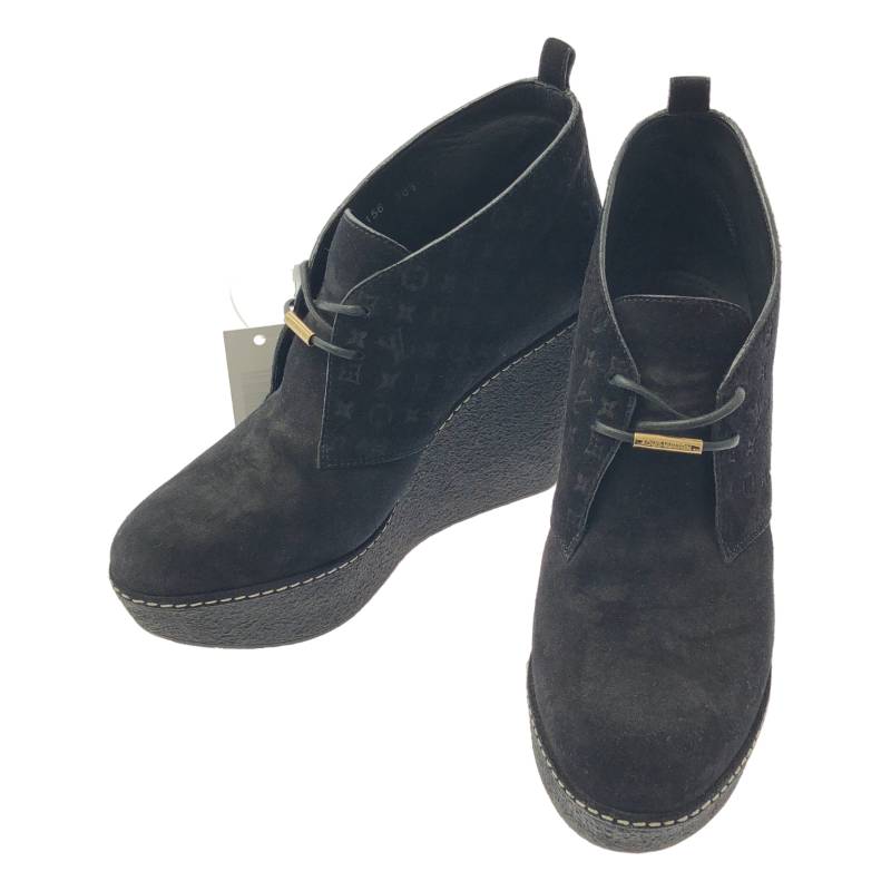 Louis Vuitton / ルイヴィトン | モノグラム ウェッジソール レースアップシューズ | 38 1/2 | ブラック | レディース商品詳細情報ブランドLouis Vuitton / ルイヴィトン商品名モノグラム ウェッジソー...