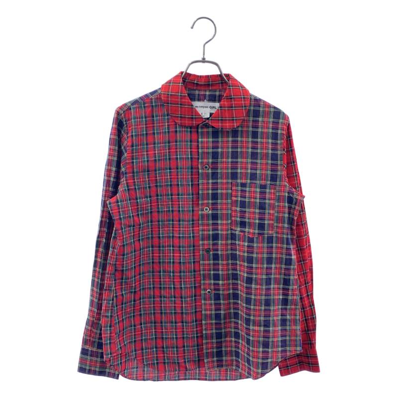 COMME des GARCONS GIRL / コムデギャルソンガール | 2020AW | タータンチェック 丸襟 シャツ ブラウス | S | レッド | レディース商品詳細情報ブランドCOMME des GARCONS GIRL /...