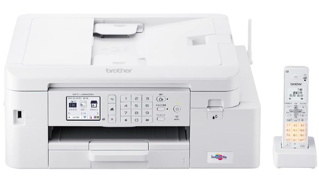 【プリンター・電話・ファクスを1台に集約】 ブラザー「MFC－J4940DN」は、プリント・コピー・スキャン・ファクス・電話・ダイレクトプリントに対応した、A4カラーインクジェット複合機です。 コードレス子機が1台付属しており、家庭用の電話...