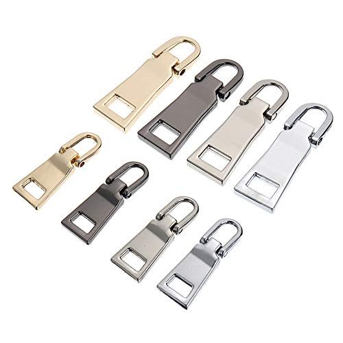 1.サイズ（大）：38x13(mm) 4個入り サイズ（小）：29x10(mm) 4個入り 合計8個です。 色: ゴールド/シルバー/ブラック/ライトゴールド 高級感溢れるメタルジッパー2.高品質な素材：全金属なので切れる折れる事は無くて強...
