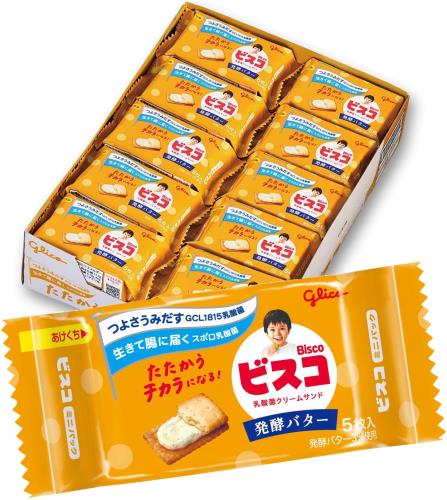 原材料：小麦粉（国内製造）、砂糖、ショートニング、全粉乳、植物油脂、発酵バター、乳糖、イヌリン、発酵液、食塩、バターミルクパウダー、小麦たんぱく、乳酸菌、バニラビーンズシード／炭酸Ca、膨脹剤、乳化剤、香料、V.B1、V.B2、V.D、（一...