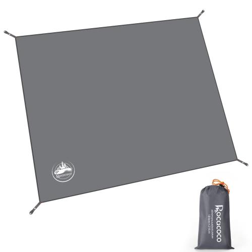 ⛺【両面耐水加工＆ステンレス製ハトメ】本テントシートはPU10000MM相当の耐水レベルで、一面は撥水加工も加工されており、雨の日もテントが濡れるのを防ぎます。もう一面は耐水加工、地面から湿気を防ぎ、浸水の心配もありません。また錆び防止のた...