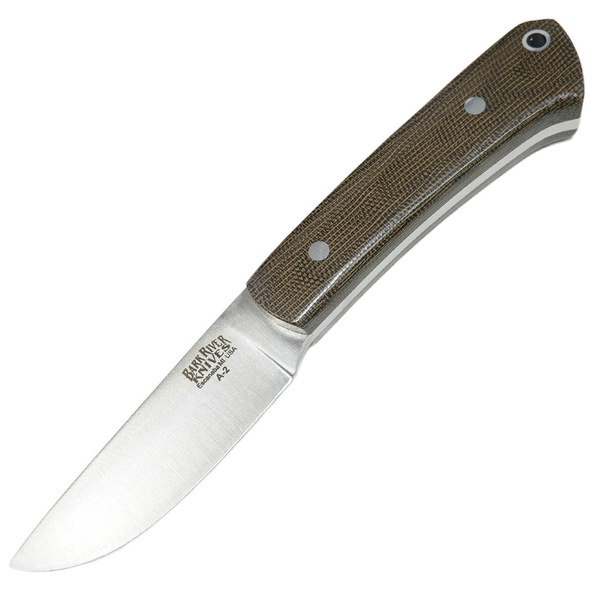 ■BARK RIVER KNIVES【バークリバー・ナイブス】■ 「ウッドランド」【A-2】【グリーンマイカルタ】WOODLAND フィックスド アメリカ製 ■新品■ バークリバー社 「ウッドランド」 ●A-2鋼ブレード 　　切れるA2鋼ブ...