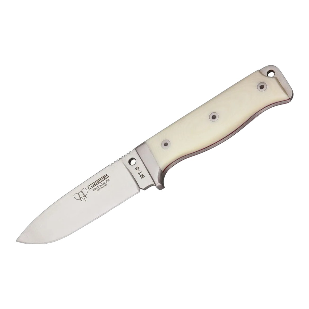 ■CUDEMAN【クードマン】■ MT5 サバイバルナイフ 【N695】【ホワイト マイカルタ】フィックスド ■新品■ CUDEMAN　ハンティングナイフ「MT5」 ●ドロップポイント・ブレード 　　刃厚　5mm以上　安心ブレード 　　　フ...