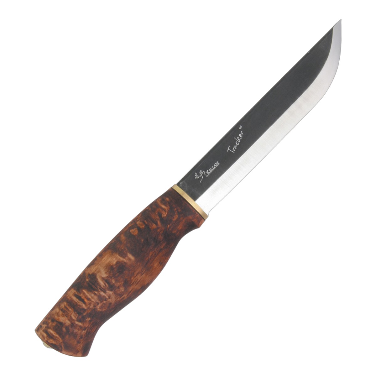 ■KELLAM KNIVES【ケラム ナイブス】■ トラッカー 【カーボンスチール】【カーリーバーチ】Tracker ブッシュクラフトナイフ ■新品■ 北欧の伝統的スタイルのナイフ　ケラム「トラッカー」 ●カーボンスチール・ブレード 　　切...
