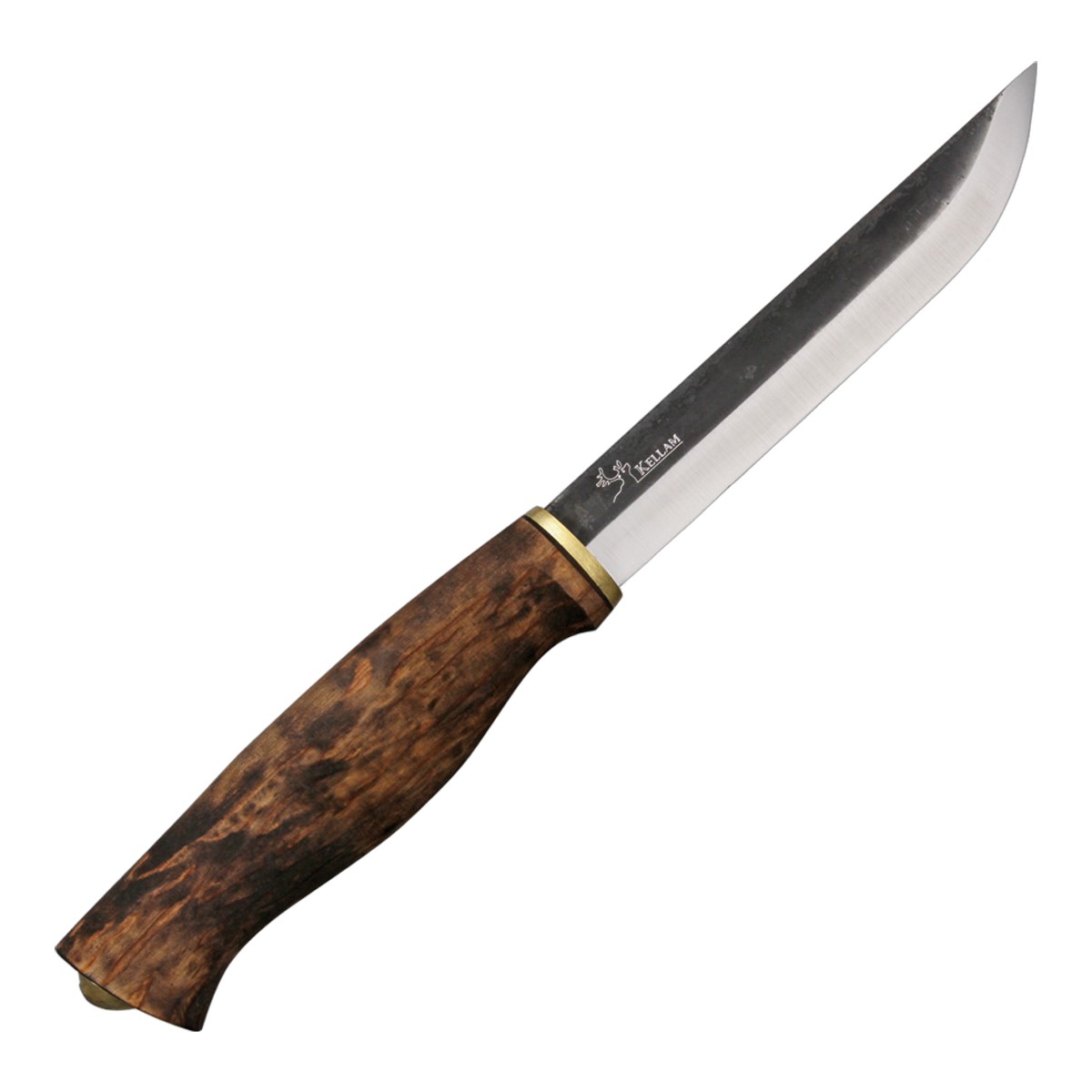 ■KELLAM KNIVES【ケラム ナイブス】■ プッコ ナイフ【カーボンスチール】【カーリーバーチ】 ■新品■ 北欧の伝統的スタイル　プッコナイフ ●切れるカーボンスチールブレード ●カーリーバーチウッドハンドル ●レザーシース付属 海...