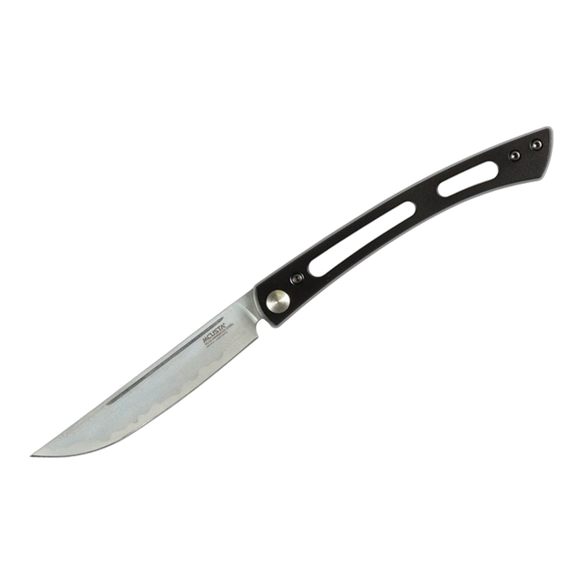 ■MCUSTA【エムカスタ】■ MC-0222D ステーキナイフ 白 【ダマスカス】【アルミニウム】The Executive 折りたたみ ■新品■ エムカスタ ステーキナイフ 「MC-022」シリーズ ジャパンメイドの高精度フォルダー ●...