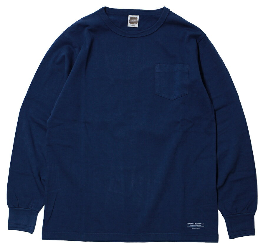 商品情報商品説明/素材TROPHY CLOTHING -OD POCKET L/S TEE-・Indigo表側を20単糸、裏側を30単糸の太さが違う糸を採用し、通常裏毛(Sweat地)を編む機械を使い、天竺地を編み立てたオリジナルボディにな...