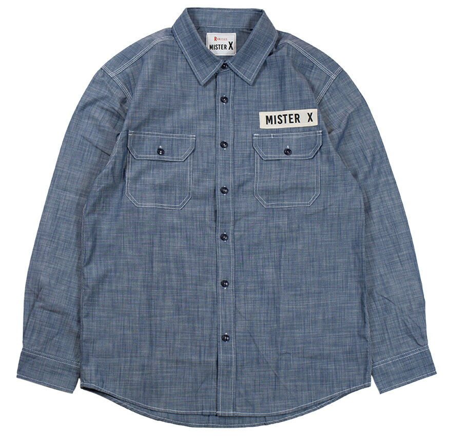 商品情報商品説明/素材MISTER X -MR-X PRISONER SHIRT LS- ・IND ・POLYESTER65％／COTTON35%トリプルステッチ（3本の糸）で縫製されたワークスタイルのシャンブレーシャツになります。フロント...