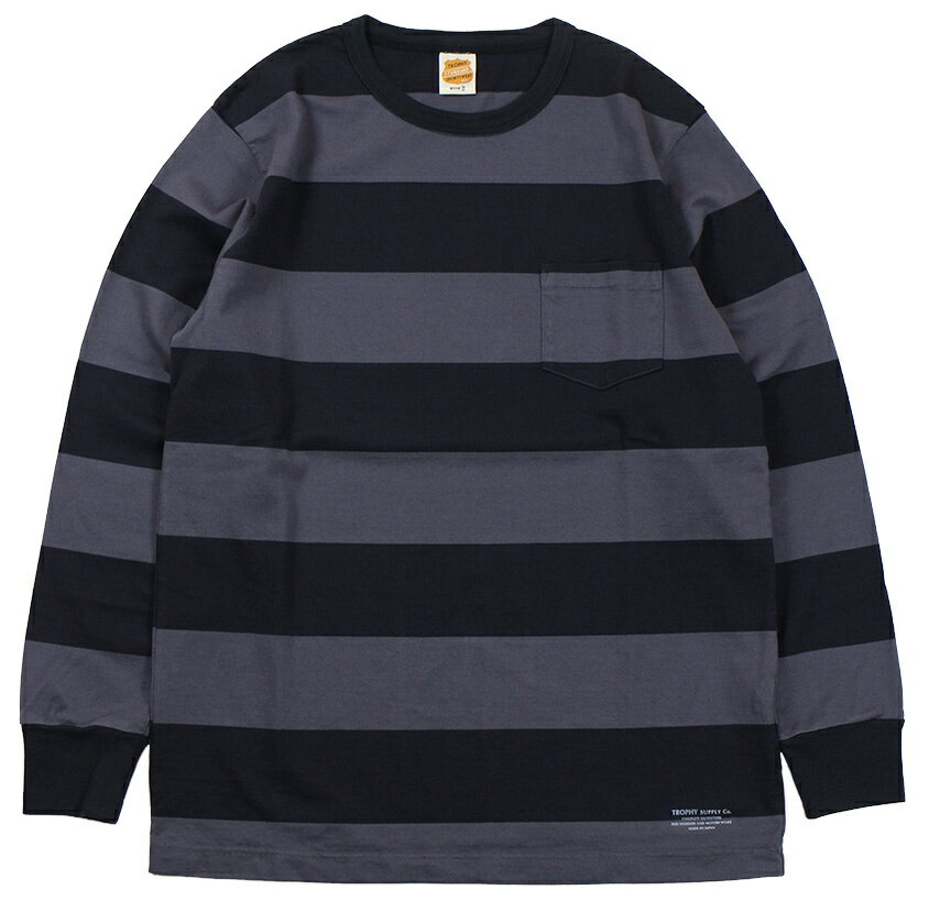 商品情報商品説明/素材TROPHY CLOTHING -WIDE BORDER L/S TEE- ・Black幅広の3インチ設定した2配色ワイドボーダー L/S Tee。ミディアムオンスのコットンコーマ天竺は柔らかく非常に肌触りの良い生地感...