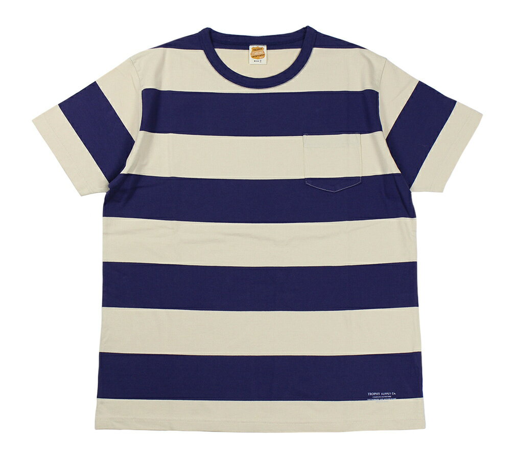 商品情報商品説明/素材TROPHY CLOTHING -WIDE BORDER S/S TEE-幅広の3インチ設定した2配色ワイドボーダー。ミディアムオンスのコットンコーマ天竺は柔らかく非常に肌触りの良い生地感。3色共に他に類を見ないオリジ...
