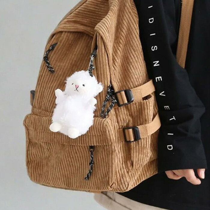 秋冬トレンドのコーデュロイバッグ☆肌触りが良く、収納力もたっぷり♪コーデのアクセントにもなる可愛いアイテムです！ ◆サイズ：横30cm x 高40cm x 厚さ12cm x 持ち手9cm※手作業で測定している為、1〜4cmの誤差が生じる場合...