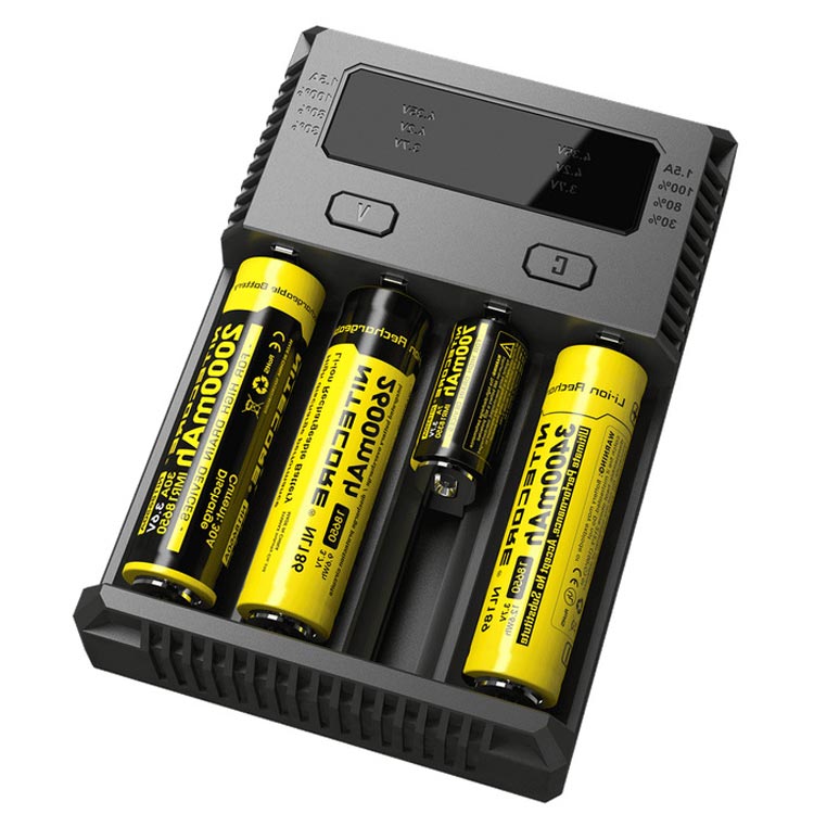 【正規品】NITECORE Intelligent charger i4 Ver.2・充電池の自動認識で適切な充電を実行・異なるセルを同時に充電可能・誤挿入・逆接続 防止機能搭載(LEDで警告)・CC/CV充電(定電圧、定電流）対応 / フ...