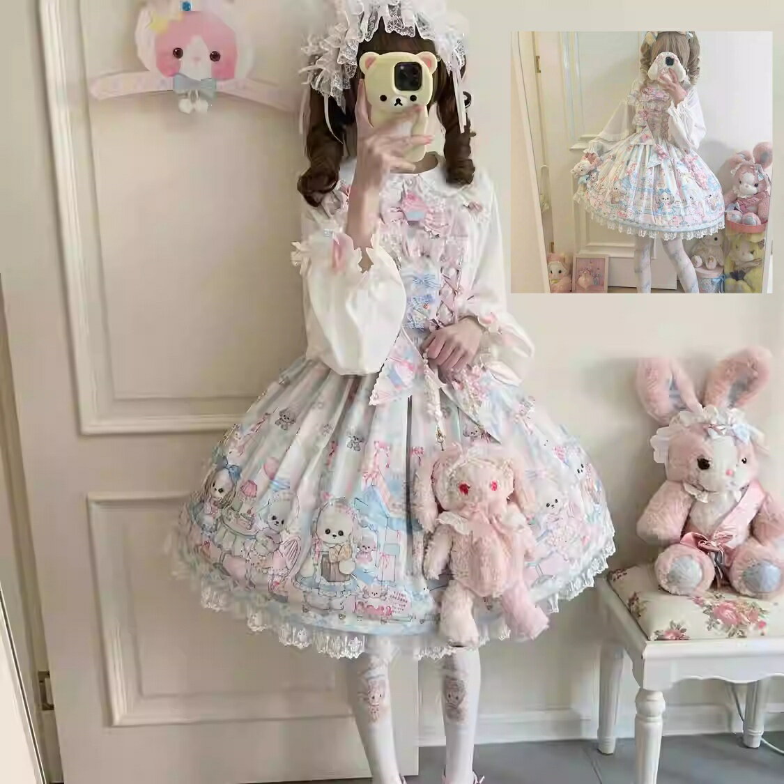 商品詳細 ロリータワンピース 可愛い コスチューム チェック柄 萌え服 女の子モード全開な甘いロリータ服♪ パーティー、イベント、学園祭などいろんなシチュエーションに合う〜 商品内容 ワンピースのみ サイズ S：着丈84CM バスト82-9...