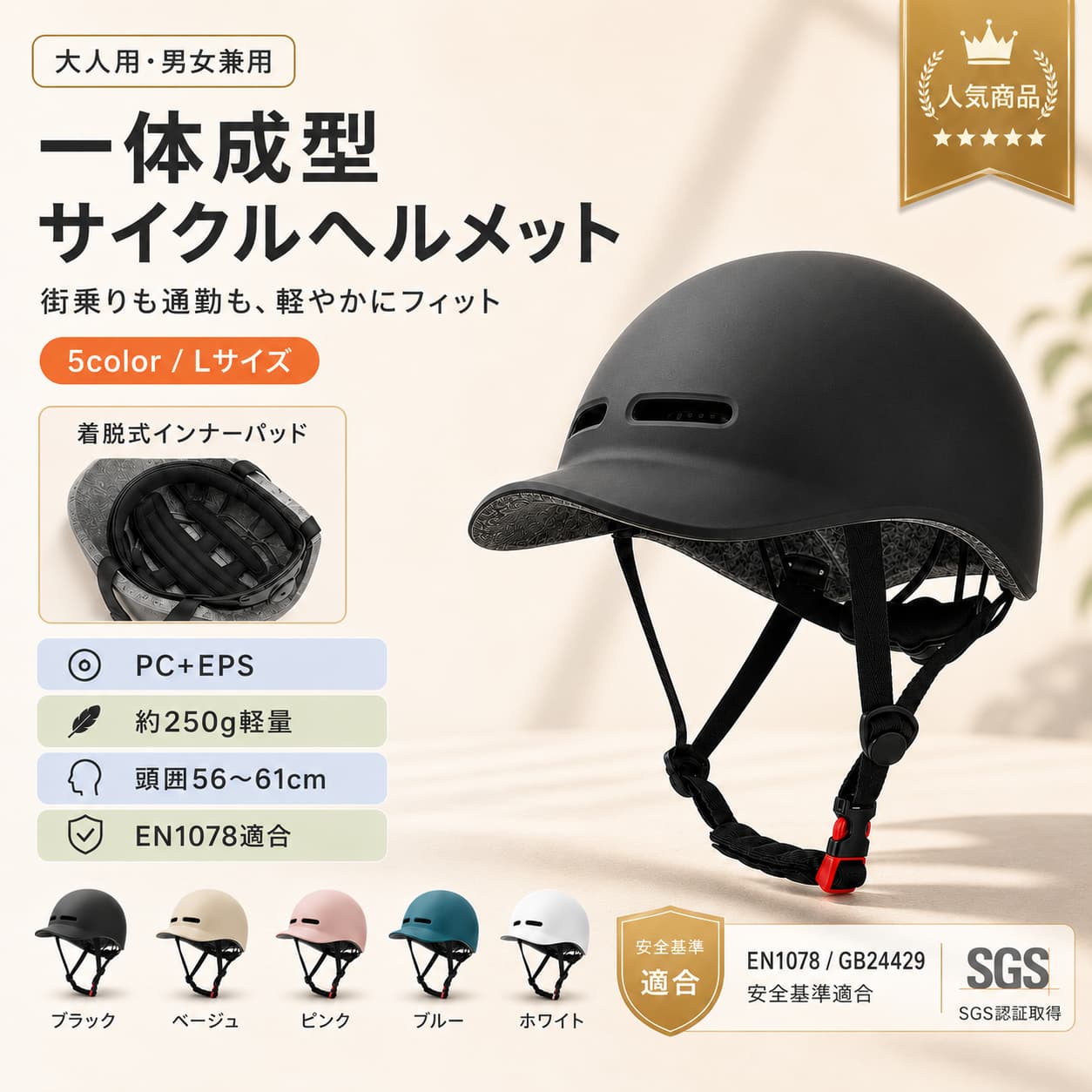 関連キーワード 自転車ヘルメット 大人用ヘルメット サイクリングヘルメット 半帽ヘルメット ハーフヘルメット 自転車用ヘルメット 男女兼用 軽量ヘルメット サイズ調整ヘルメット 通勤用ヘルメット 通学用ヘルメット 街乗りヘルメット 自転車安...
