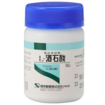 内容量：50g【製品特徴】■「L-酒石酸 50g」は、食品添加物のL-酒石酸です。■本品を乾燥したものは、L-酒石酸99.5%以上含有しています。【ご注意】(1)眼に入った場合は、直ちに流水で15分以上洗眼すること。(2)皮膚についた場合は...
