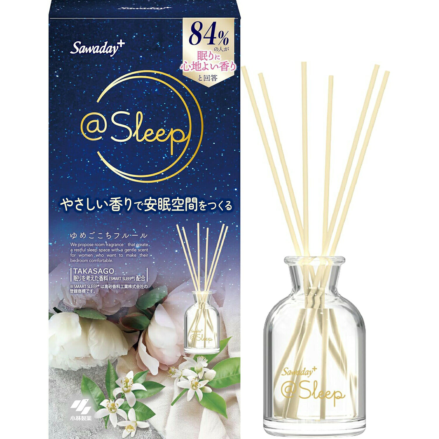 ■製品特徴 ●やさしい香りで寝室空間を作ります ●眠りを考えた香料を配合した、心地よいやさしい香りで寝室空間をつくる芳香剤です。 ●睡眠空間に心地よいフローラルブーケの香りです。 ●使用期間：約1-2ヶ月です。（スティック6本の場合） ※風...