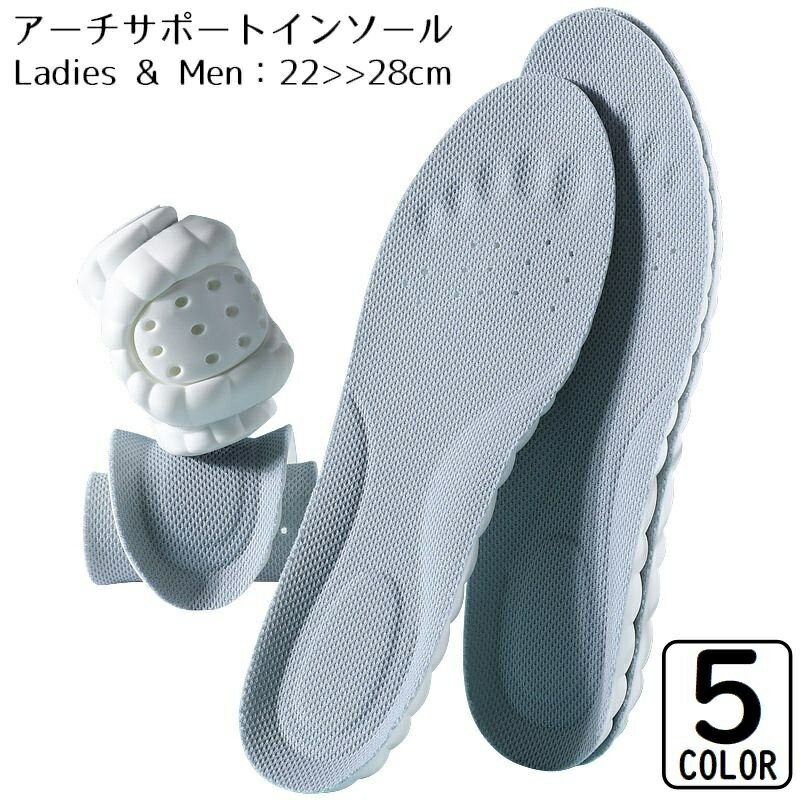 アーチサポータータイプでしっかり衝撃吸収♪ レディース＆メンズ用の厚手インソールです。 スニーカーなどのスポーツシューズにオススメ◎ 長時間の辛い立ち仕事などでも疲れにくい優秀アイテム☆ 【サイズについて】 画像をご参照ください。 【カラー...