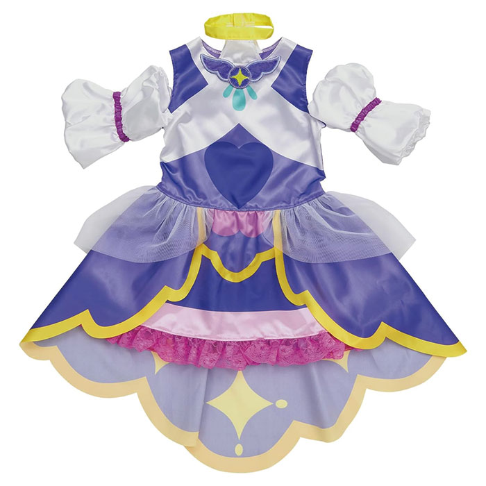 大人気アニメ『ひろがるスカイ！プリキュア』から、 キュアマジェスティになりきれる変身コスチュームが登場！ キュアマジェスティの美しく華やかな衣装を再現した、かわいい ワンピースです。 パープルを基調とした上品でエレガントなデザインが魅力的！...