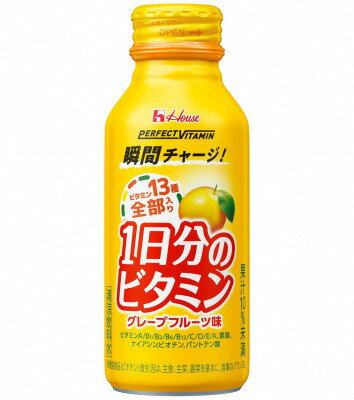 製品の特徴 ●忙しく十分に摂りきれないビタミン全13種を「瞬間チャージ！」。 ●ビタミンが不足しがちな現代人を「1日分のビタミン」がサポート。 ●ほどよい酸味ですっきりとしたグレープフルーツ味です。 （果汁 10%未満） ※パッケージデザイ...