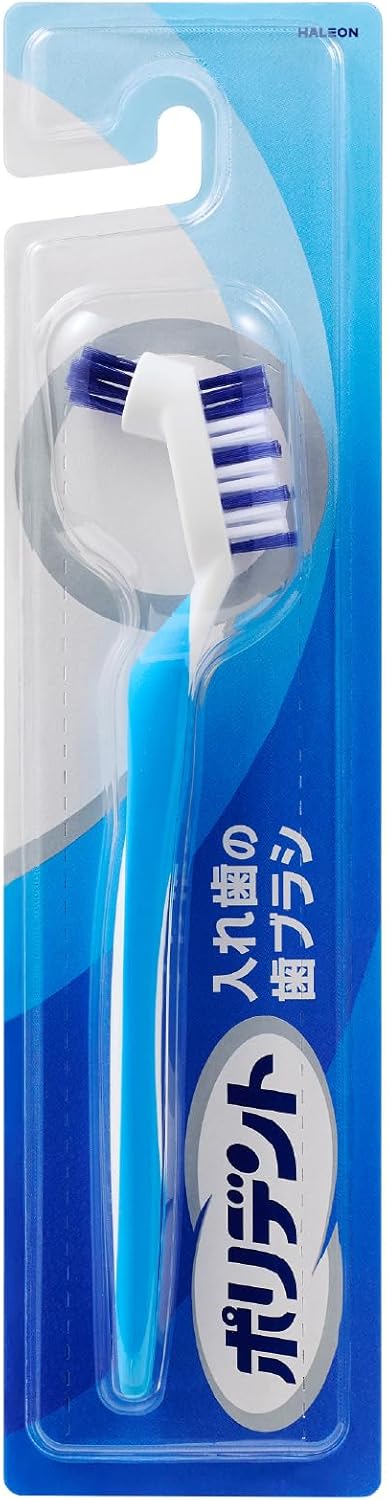 製品の特徴 ●ポリデント入れ歯の歯ブラシは、入れ歯のために開発された専用歯ブラシ。 ●2種類のブラシで入れ歯を効果的にみがきます。 ●入れ歯の広い部分に山切りカットで歯と歯の間にもピッタリ ●ドーム（丸型）カットでくぼんだ部分にもよく届く ...