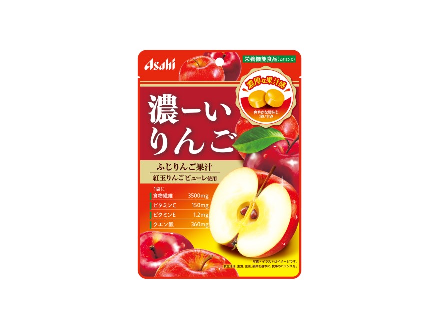 製品の特徴 ●ふじりんご果汁、紅玉りんごピューレを使用し、素材本来のおいしさをぎゅっと閉じ込めた濃ーい味わいのキャンディです。 ●食物繊維、ビタミンE、クエン酸配合。 ●ビタミンC配合の栄養機能食品。 ※パッケージデザイン等が予告なく変更さ...