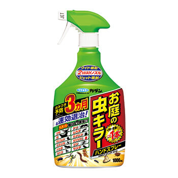 製品の特徴 ●はう虫も飛ぶ虫も速効退治！ クモやアリ、ムカデなどのはう虫から、ガやカメムシなどの飛ぶ虫まで200種以上※の害虫に効果を発揮。 速効殺虫成分の働きで、お庭のイヤな虫をすばやく退治します。 ※適用害虫の詳細は、下記の「適用害虫表...