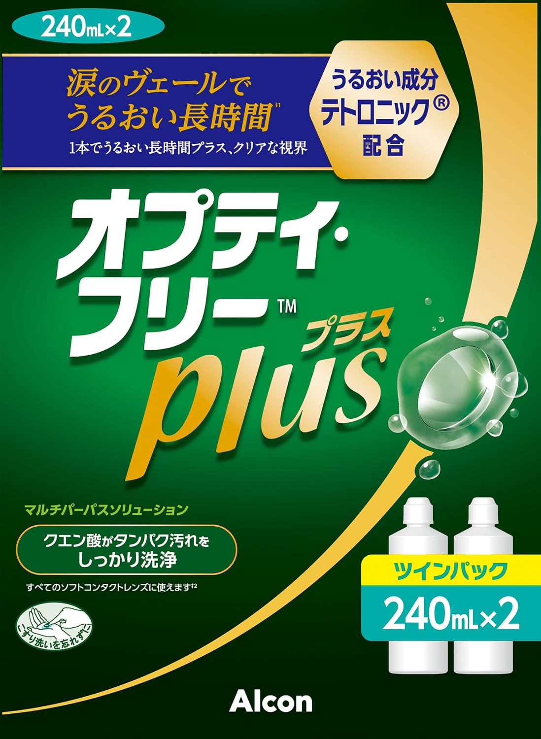 製品の特徴 ●うるおい長時間 独自のうるおい成分で、レンズ表面の水漏れ性を高めます。 ●タンパク除去 デュアル洗浄アクションでレンズの汚れをしっかり除去 ●目にやさしい 刺激の少ない消毒成分ポリクォッド?でレンズを消毒します。 ●ソフトコン...