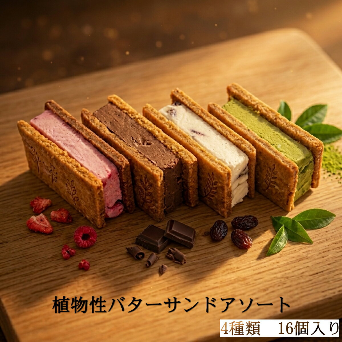 植物性バターサンドアソートは、小麦・卵・乳・ナッツなどは使用せず、自家製の豆乳クリームチーズとソイバターを使い、より沢山の方に召し上がって頂く為に開発したのスイーツです。 動物性の食材は一切使用しておりませんので、ヴィーガンの方も安心して召...