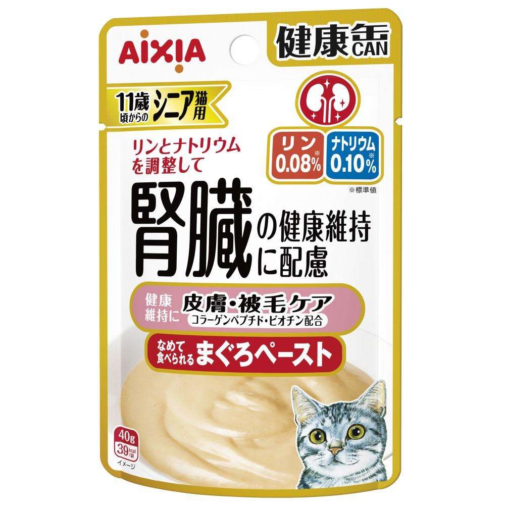 【特長】シニア猫の腎臓の健康維持に配慮【仕様】●11歳頃からのシニア猫の腎臓の健康維持に配慮しリンとナトリウムを調整●また、コラーゲンペプチド、ビオチンを配合して皮膚・被毛の健康をサポート●なめて食べられるまぐろのペーストタイプ。●サイズ：...