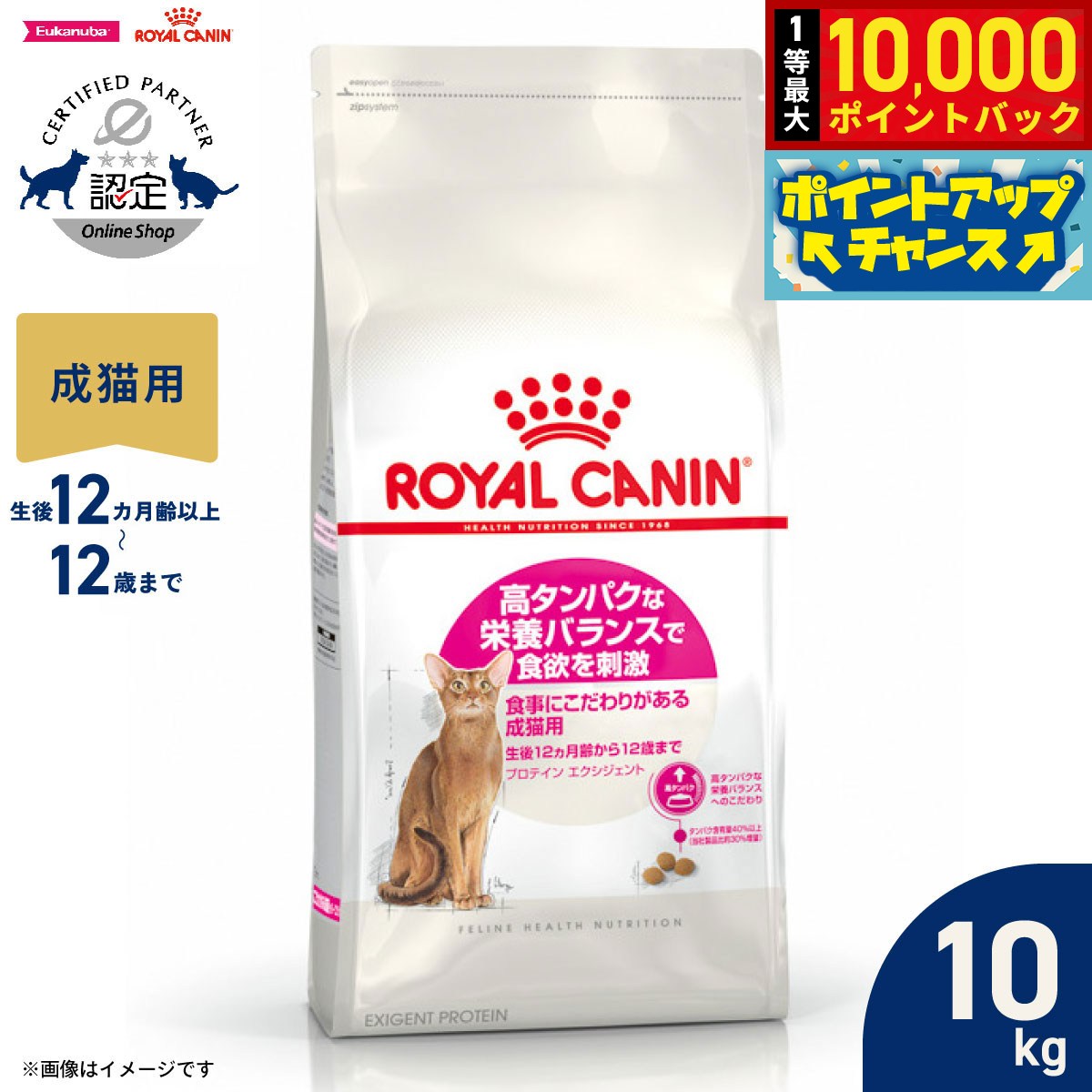 高タンパクな栄養バランスで、食欲を刺激する食事です。食事にこだわりのある猫のなかには、食後の栄養成分の知覚によって最も満足を得る傾向の猫がおり、そのような傾向の猫は高タンパクな栄養バランスを好みます。『プロテイン エクシジェント』は、そのよ...