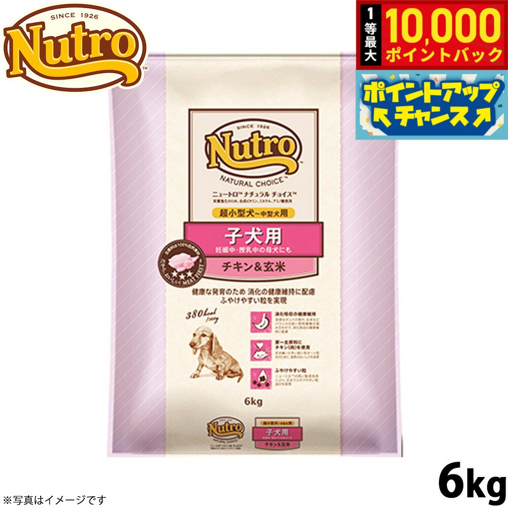 商品名ナチュラルチョイス ドッグフード 子犬用 超小型犬〜中型犬 チキン＆玄米ブランドナチュラルチョイス原材料チキン（肉）、チキンミール、玄米、粗挽き米、鶏脂*、エンドウタンパク、ラムミール、サツマイモ、ビートパルプ、タンパク加水分解物、エ...
