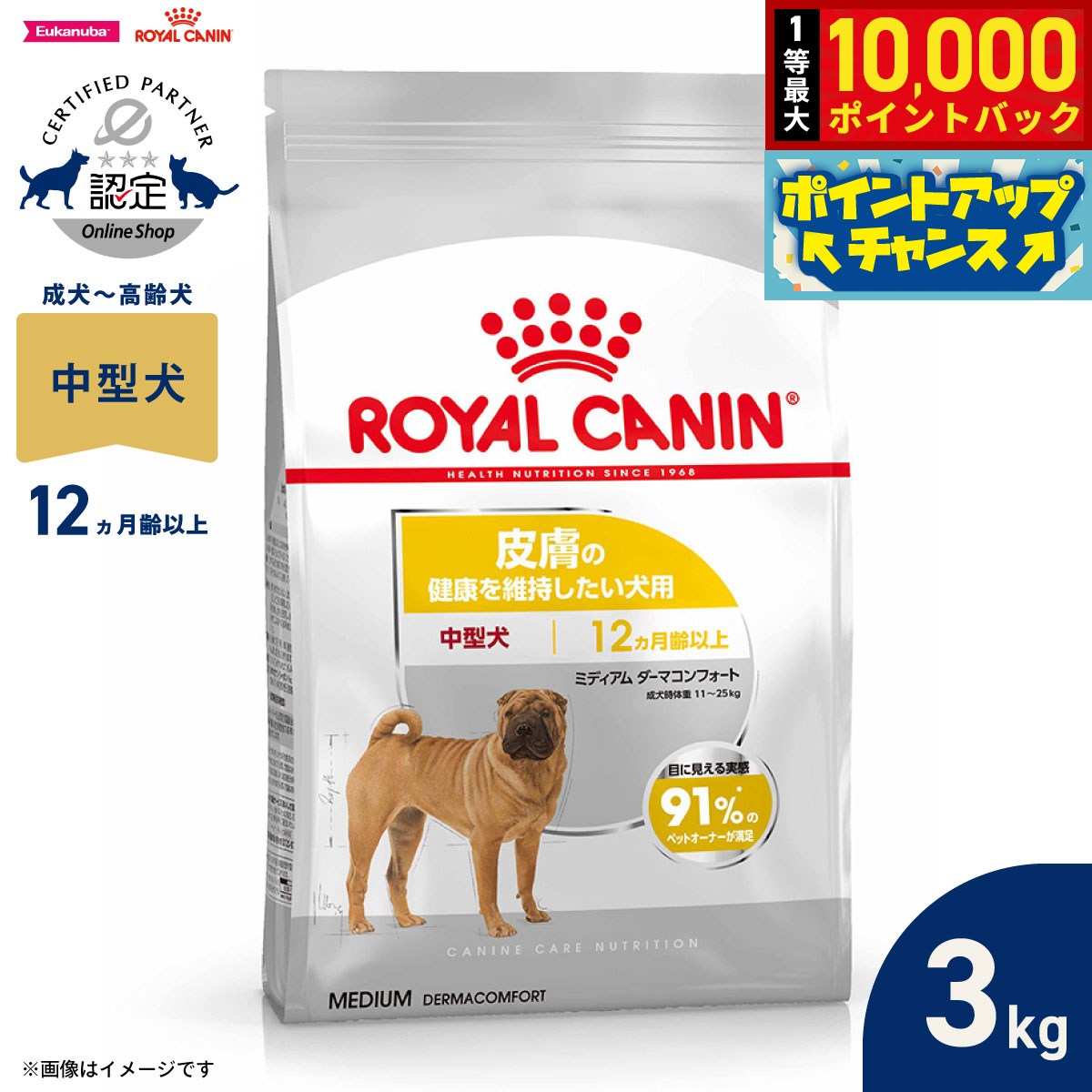 ケーナイン ケア ニュートリション ダーマコンフォートは、アレルゲンになりにくいタンパク質を使用し、独自のバランスで配合された栄養素の組み合わせが健康を維持し、皮膚のバリア機能をサポートします。*ロイヤルカナン調べ。オメガ6系不飽和脂肪酸（...