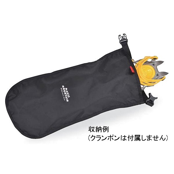 ロールトップ式、シンプルタイプのクランポン収納バッグ。脱いだばかりのクランポン左右を重ねてそのまま収納する。他にはアイスピトン等の尖ったスチールアイテムを安全に収納します。裏側にはザックへ固定するデイジーストラップ付き。▼ 重さ120g▼ ...