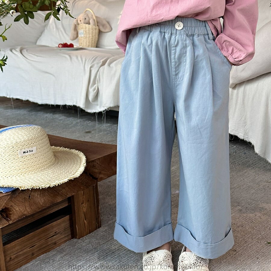 送料無料 子供服 子ども服 こども服 キッズ ワイドパンツ ジーパン ハイウエスト ロングパンツ 長ズボン ボトムス 女の子 ガール 男の子 ボーイ カジュアル ゆったり 韓国 ジュニア 90cm 100cm 110cm 120cm 130...
