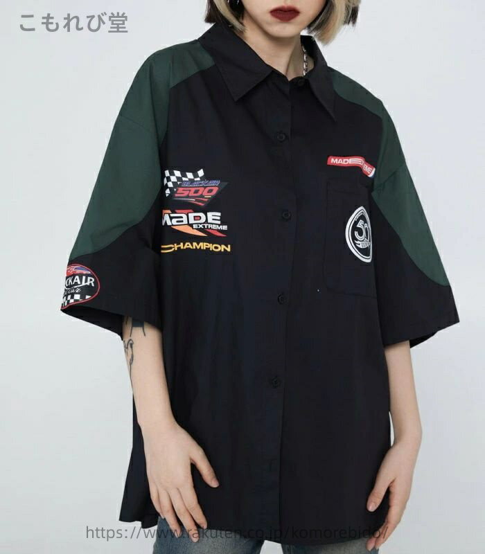 サイズ【M】着丈66cm　バスト108cm　肩幅46cm　袖丈21cm【L】着丈68cm　バスト112cm　肩幅48cm　袖丈22cm【XL】着丈70cm　バスト116cm　肩幅50cm　袖丈23cmカラー：ブラック/ホワイト生産国：中国 ...