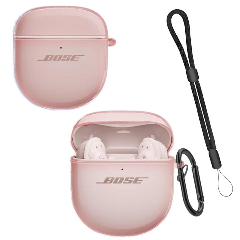 MARR For Bose QuietComfort Ultra Earbuds (第2世代)ケース クリア 保護カバー TPU素材 防水 キズ防止 保護ケース 装着充電可能 落下防止 耐衝撃 全面保護 カラビナ付き QuietComfor...